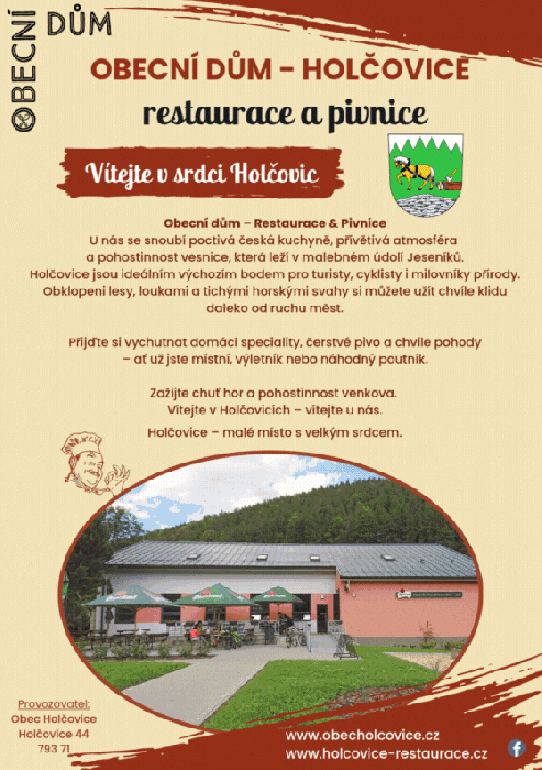 Holčovice restaurace